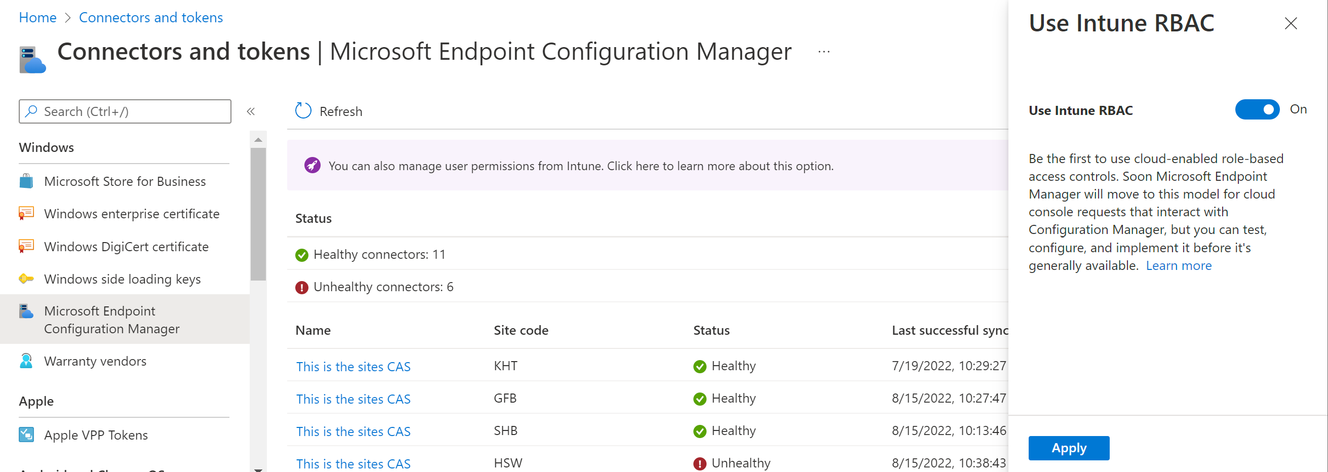 适用于租户附加设备的 Intune 基于角色的访问控制 Configuration Manager Microsoft Learn