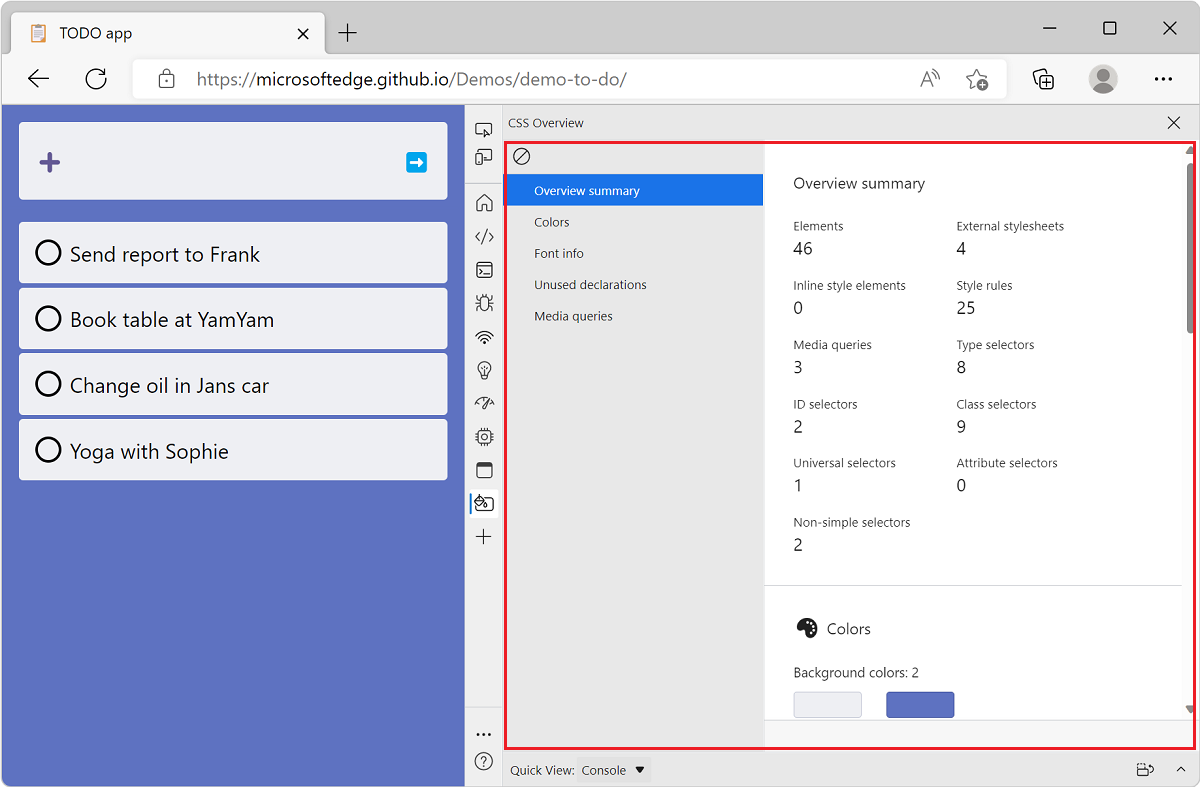 使用 Css 概述工具优化 Css 样式 Microsoft Edge Development Microsoft Learn