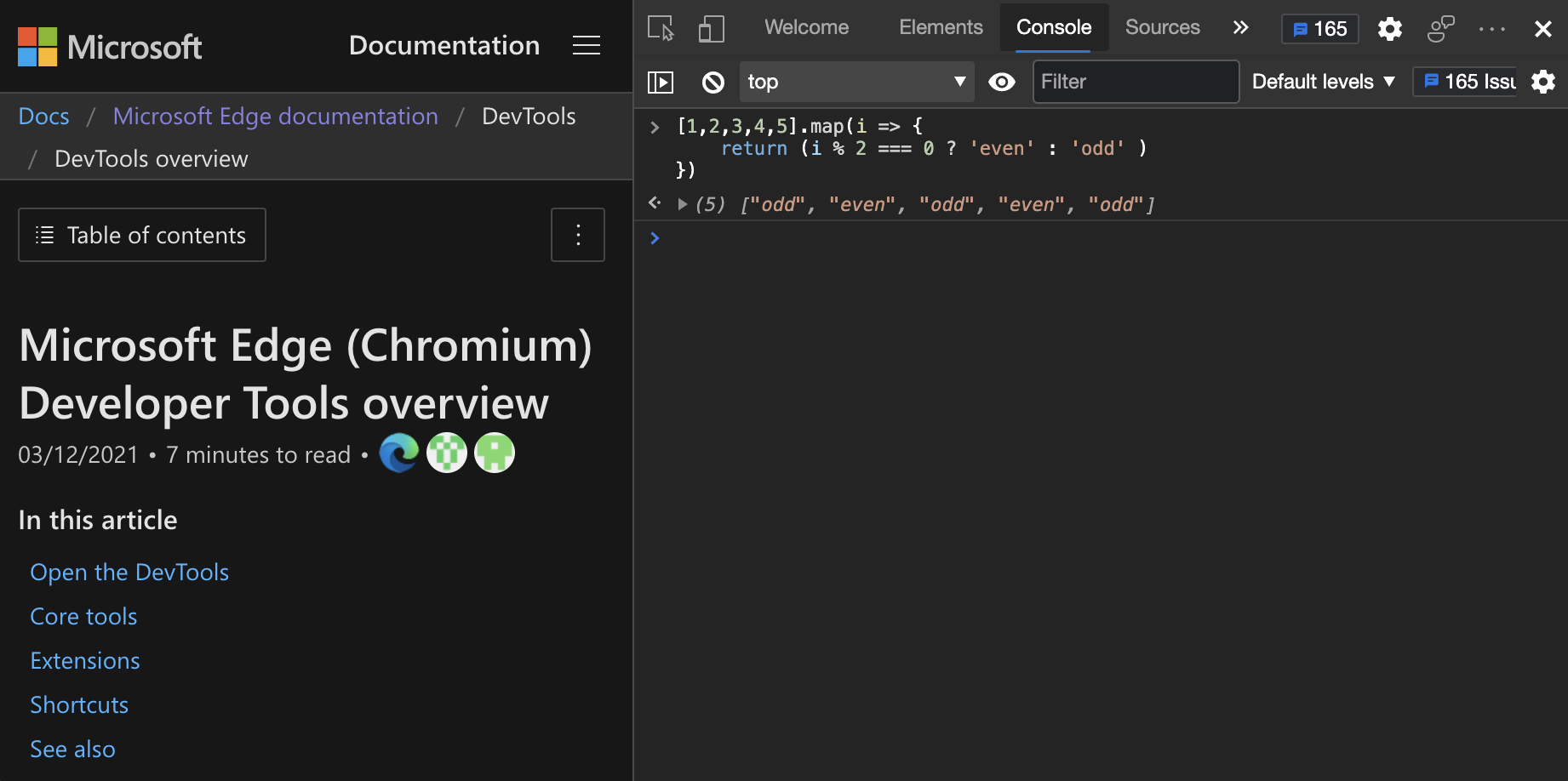 在控制台中运行 Javascript Microsoft Edge Development Microsoft Learn