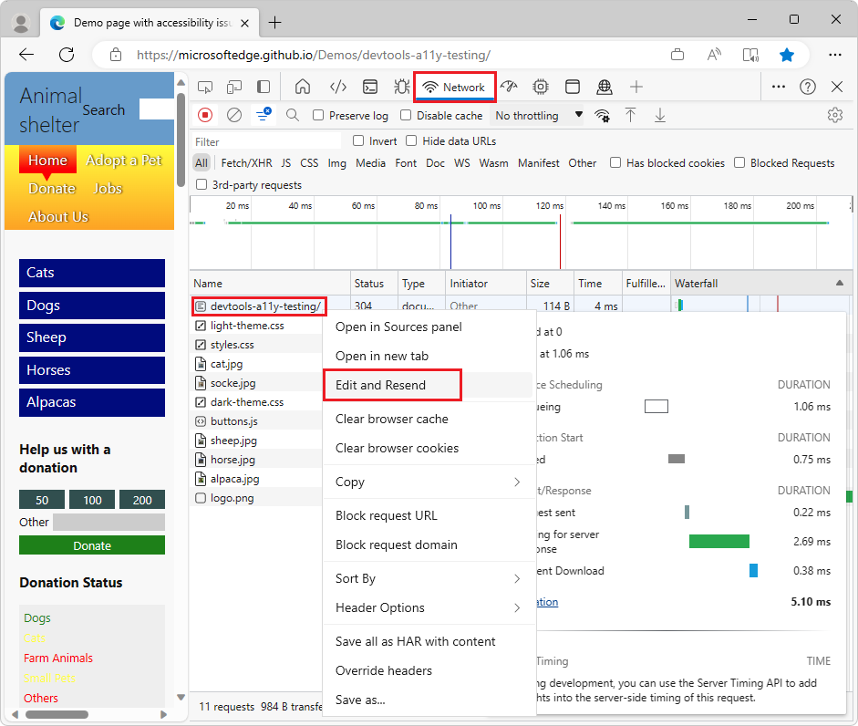 使用网络控制台工具compose和发送 Web Api 请求 Microsoft Edge Developer Documentation Microsoft Learn