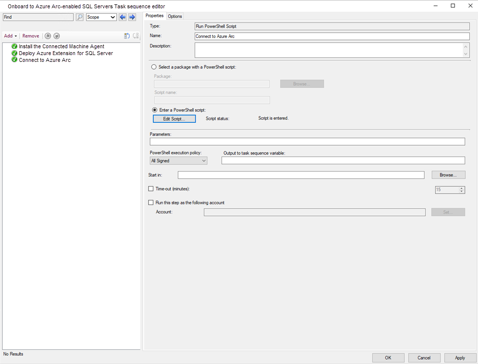 使用 Configuration Manager 自定义任务序列大规模连接 Sql Server 计算机 Sql Server Enabled By Azure Arc
