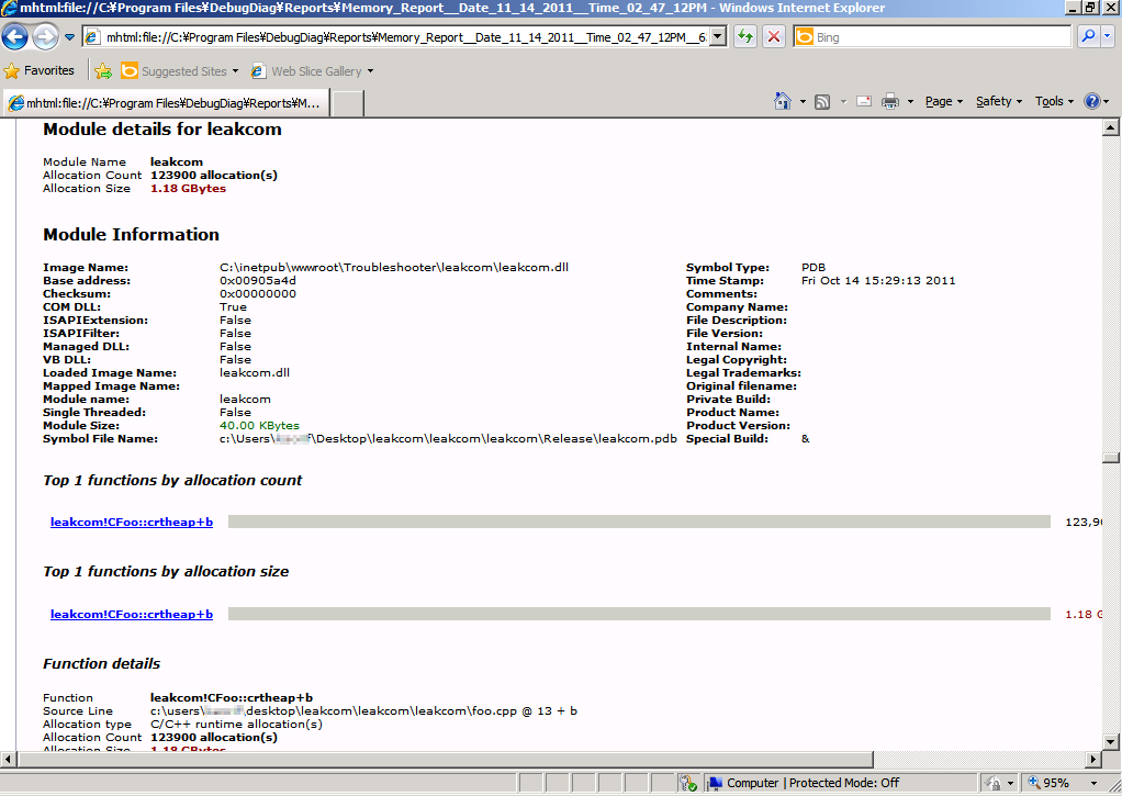 排查 Iis 7x 应用程序池中的本机内存泄漏问题 Internet Information Services Microsoft Learn