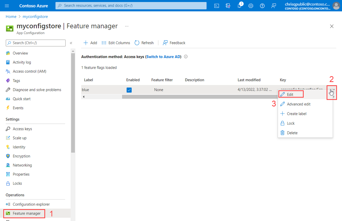 教學課程:使用 Azure 應用程式組態來管理功能旗標 Azure App Configuration Microsoft Learn