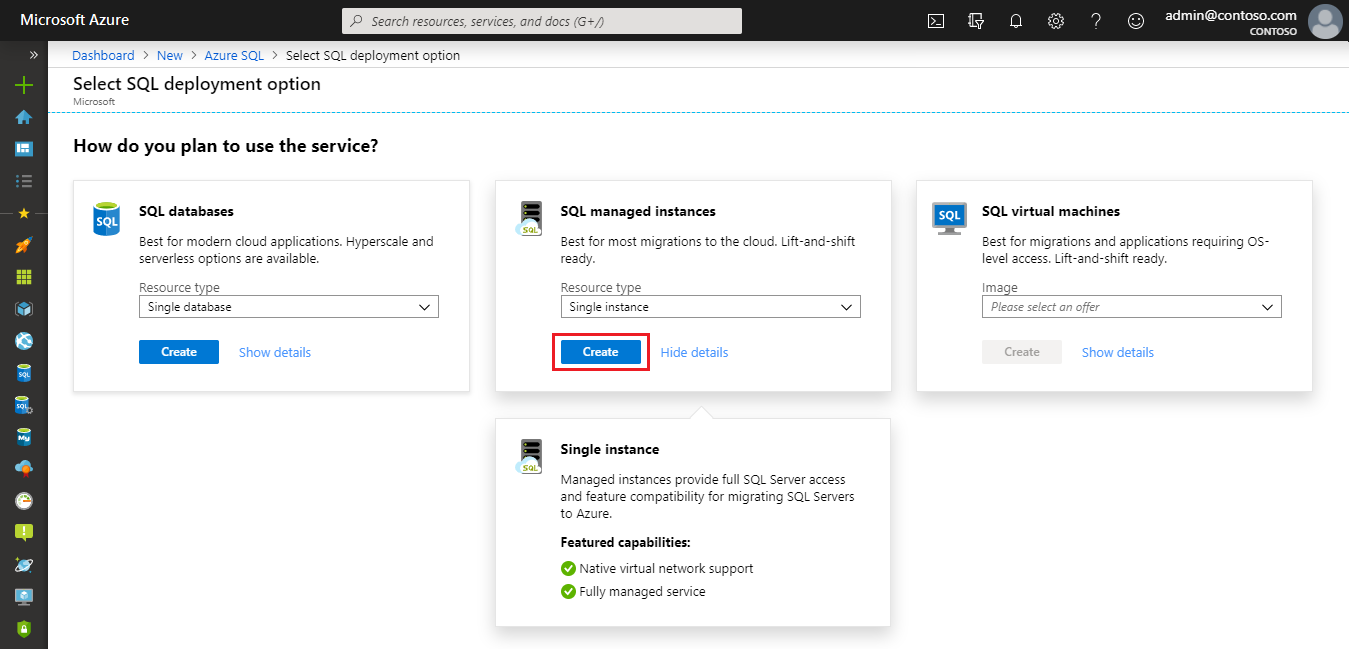 快速入門:建立 Azure Sql 受控執行個體 入口網站 Azure Sql Managed Instance Microsoft Learn