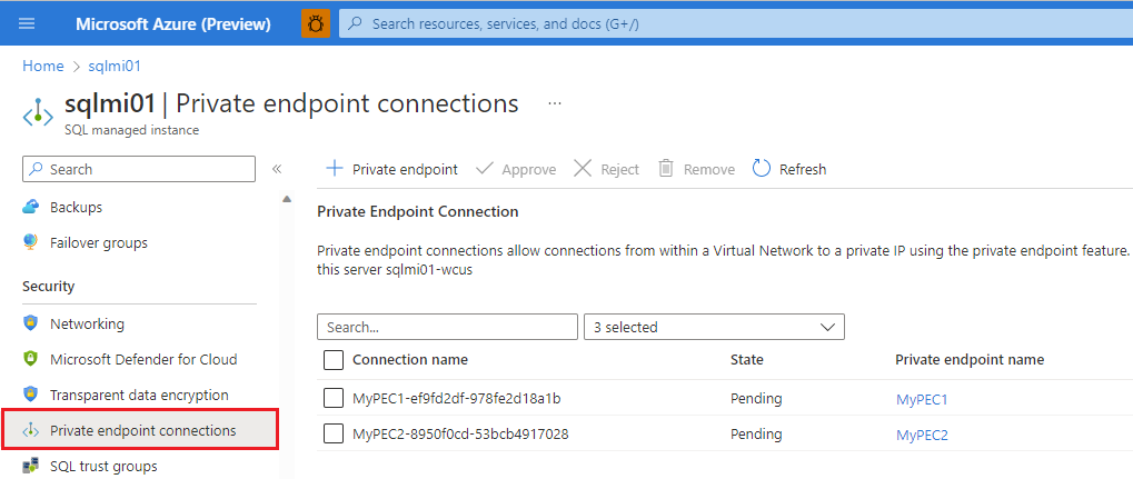 Azure Private Link 和私人端點 Azure Sql Managed Instance Microsoft Learn