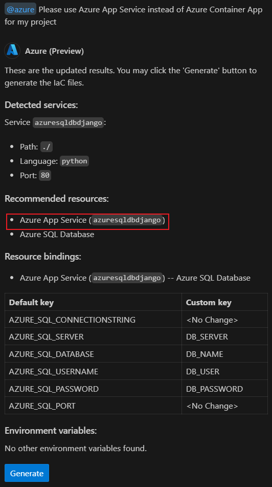 快速入門 使用適用於 Azure 的 Github Copilot 將現有的專案部署至 Azure Github Copilot For Azure Microsoft Learn
