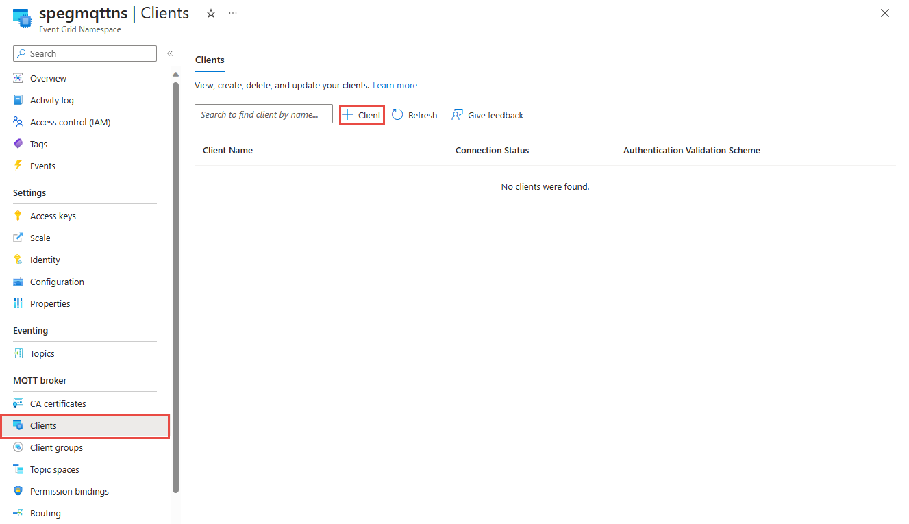 Azure 事件方格命名空間 Mqtt 用戶端 Azure Event Grid Microsoft Learn