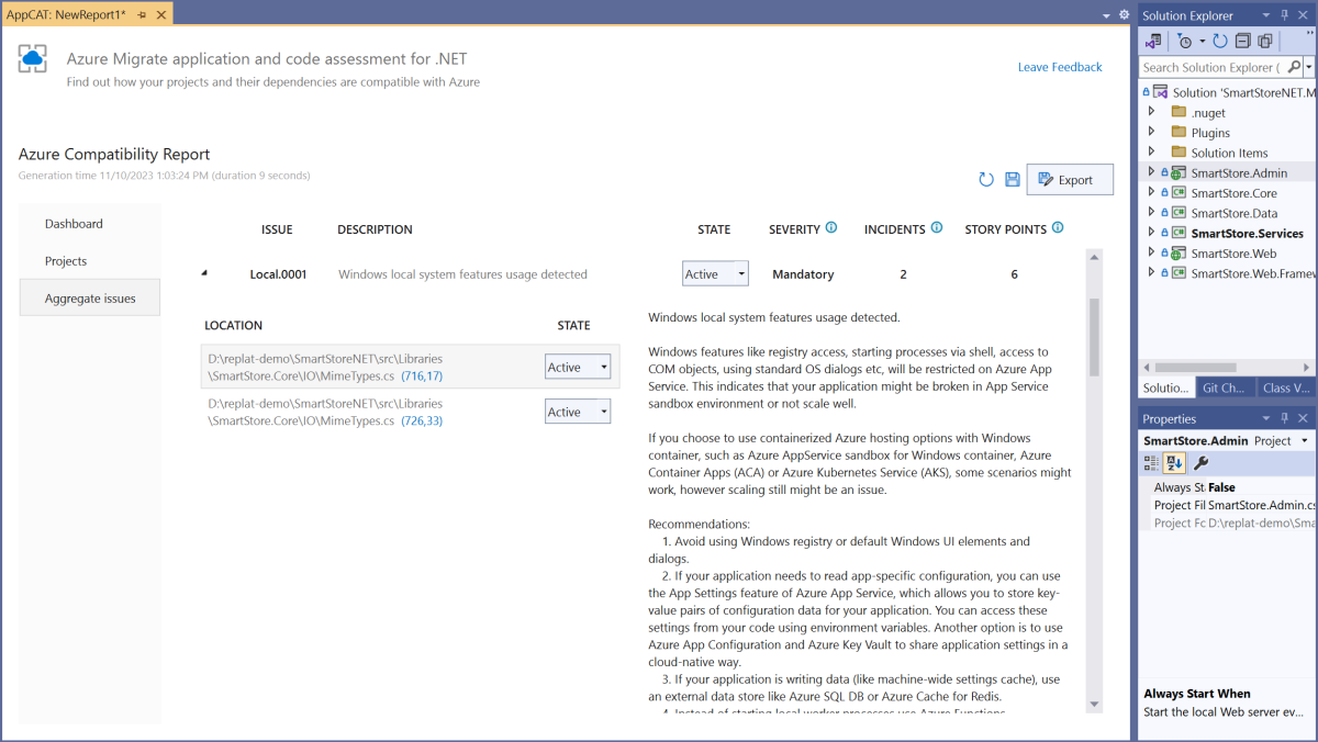適用於 Net 的 Azure Migrate 應用程式和程式代碼評估 Azure Migrate Microsoft Learn