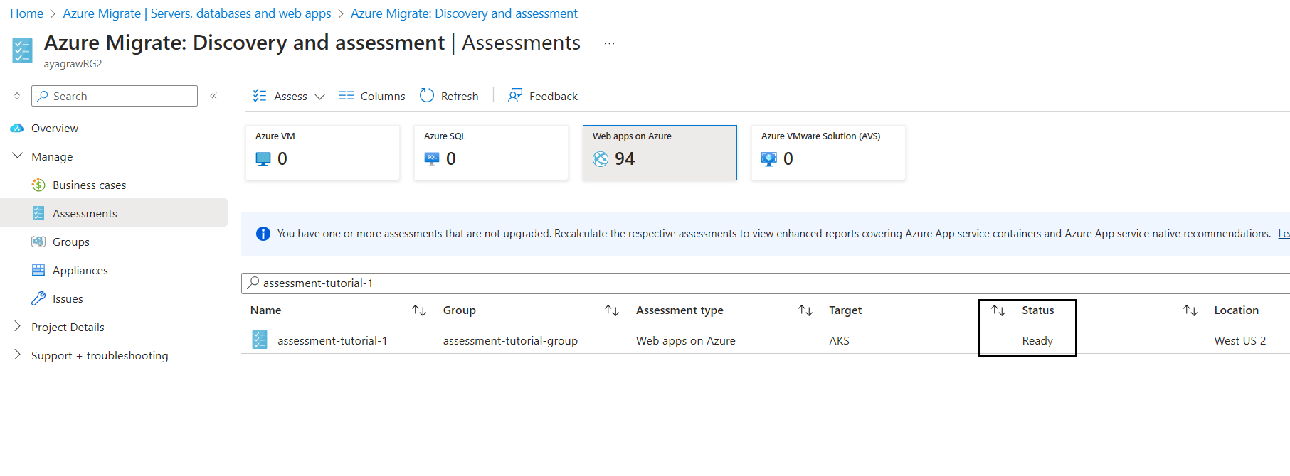 評估 Aspnetjava Web 應用程式是否可移轉至 Azure Kubernetes Service Azure Migrate Microsoft Learn