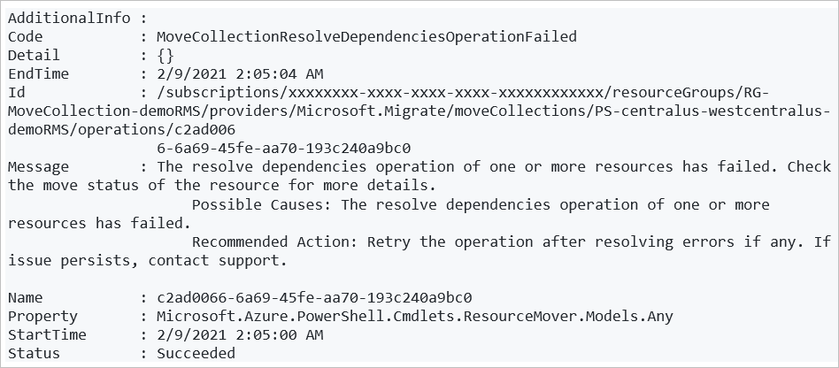 在 Azure Resource Mover 中使用 Powershell 跨區域移動資源 Microsoft Learn